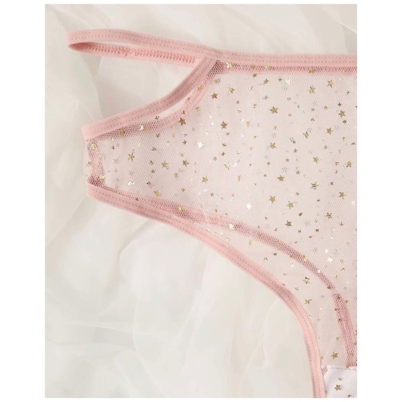 Intimates & Sleepwear | Pink See Through Star Print Set New | Poshmark